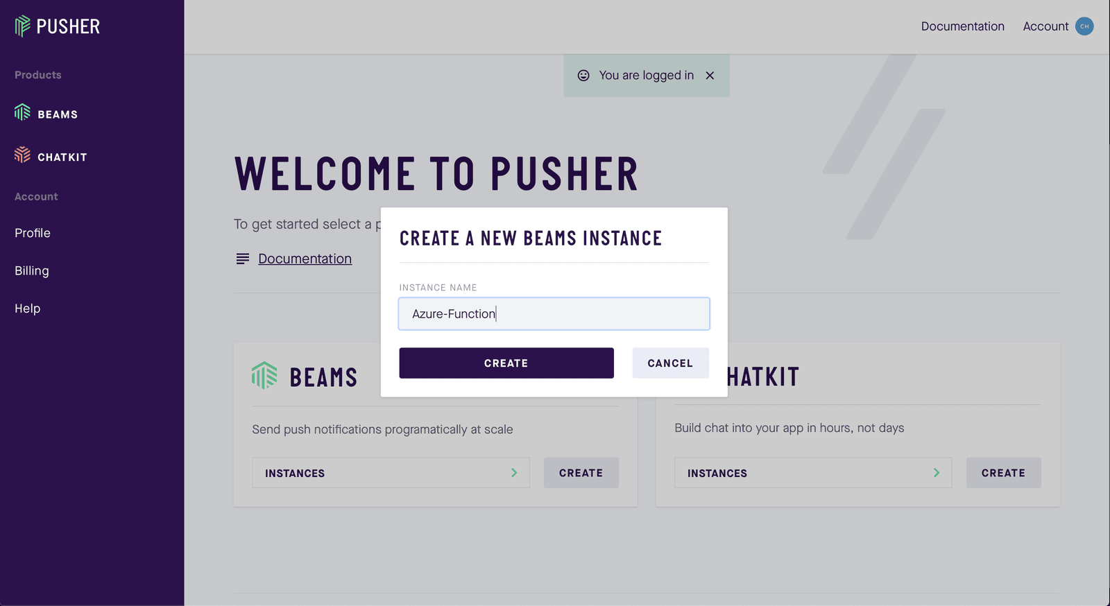 Send push notifications to Android using an Azure function running NodeJS | Pusher tutorials