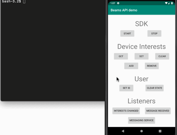 Pusher Beams client API demo for Android | Pusher tutorials