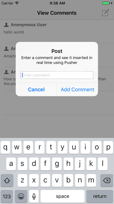 Build Live Comments Using Swift Pusher Tutorials