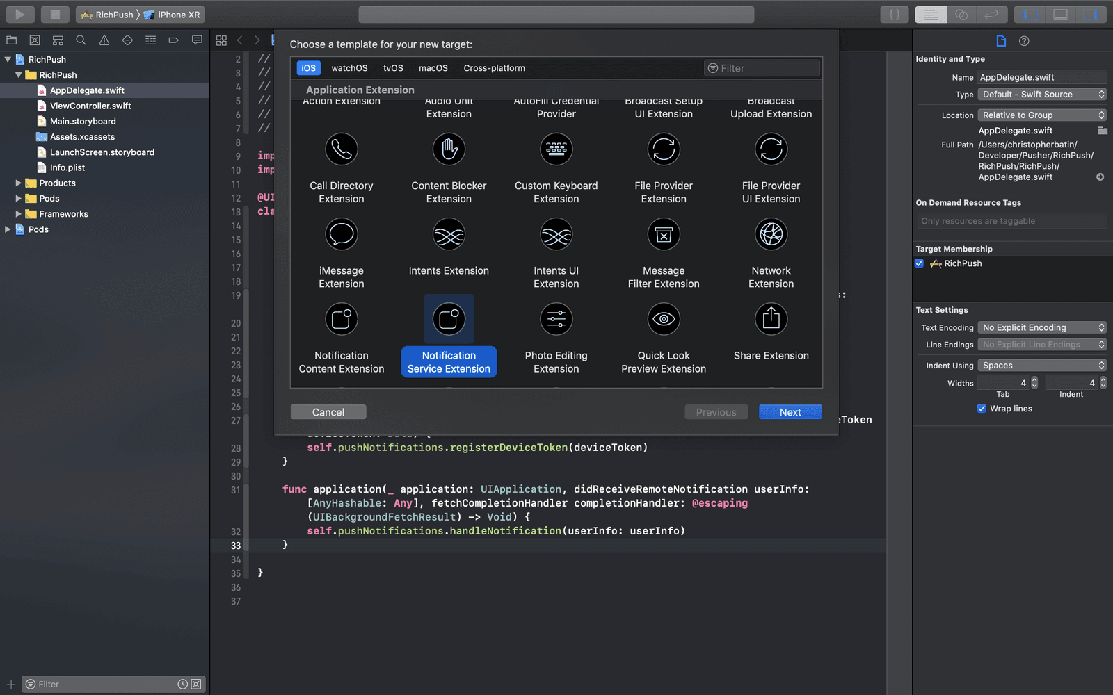 Rich notifications with Vapor - Part 2: iOS Application | Pusher tutorials